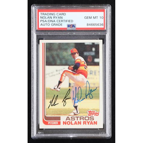 Nolan Ryan Signed 1982 Topps 90 Psa Pristine Auction