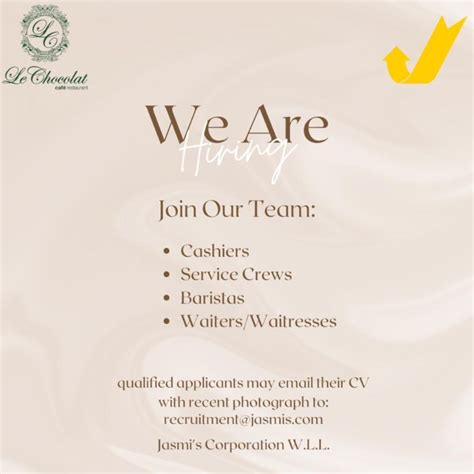 Jasmis Bahrain Hiring Jobs Restaurantjobs Jasmis Corporation