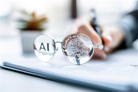 Magnifying Glass Over Ai Text On Paper Symbolizing Analysis Technology