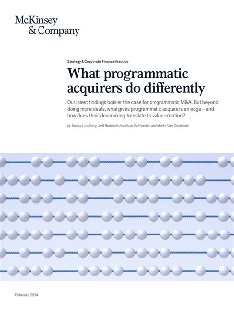What Programmatic Acquirers Do Differently Pdf Mergers And