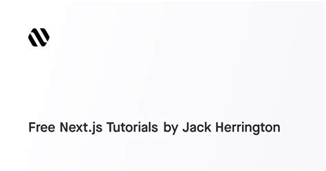 free next js tutorials by jack herrington