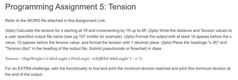 Programming Assignment 5 Tension Refer To The Word