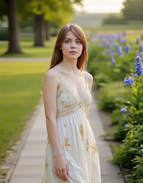 A Candid Yet Refined Photograph Of A Young Woman With Warm Brown Hair