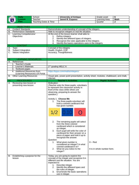 Dlp Integers Final Pdf Integer Numbers