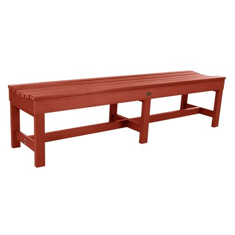 Highwood Commercial Grade Weldon 6ft Backless Picnic Bench Rustic Red