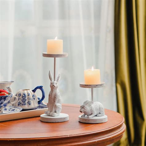 Nikky Home Bunny Rabbit Candle Holders Easter Bunny