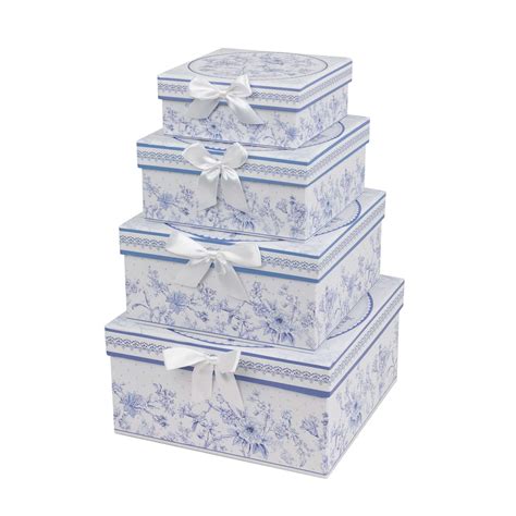 Cardstock Nesting T Boxes 6 7 8 9 White Blue Efavormart