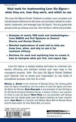 The Lean Six Sigma Pocket Toolbook A Quick Reference Gui Envío Gratis
