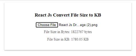 React Js Convert File Size To MB KB
