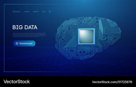 Big Data Brain Circuit Board Royalty Free Vector Image