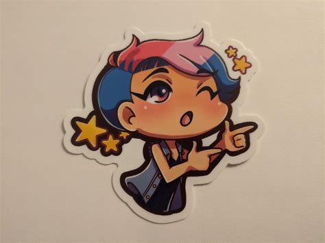 Bisexual Pride Finger Guns Chibi Bi Flag Decal Waterproof Die Cut Vi Hokum And Snark