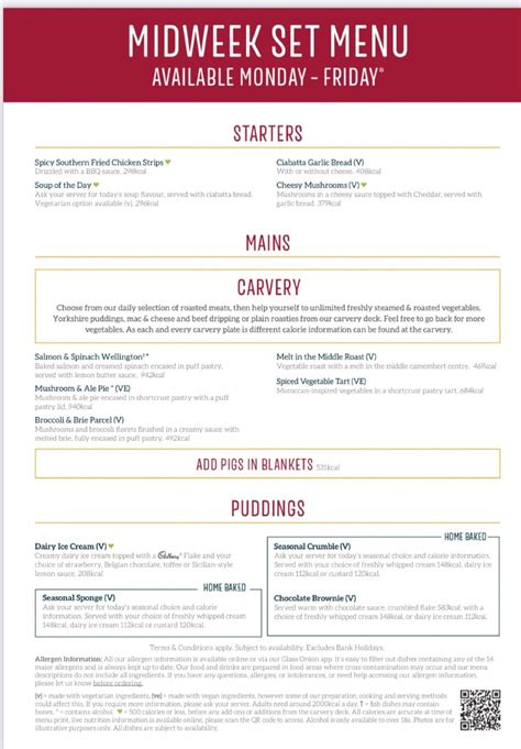 Toby Carvery Chadderton Park Full Menu Online