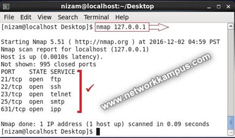 centos nmap komutu networkkampüs