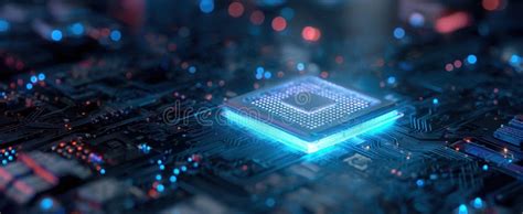 The Vibrant Microprocessor Illuminated On A Complex Circuit Board Ai