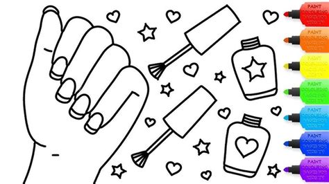 Nail Polish Coloring Pages How To Draw Nail Polish Makeup Drawing