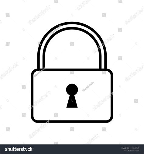 2d Vector Illustration Padlock Outline Padlock Stock Vector Royalty