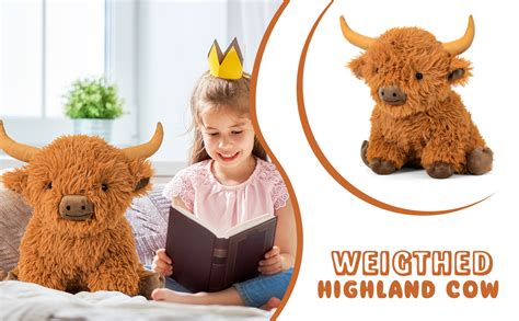 5lbs Highland Cow Weighted Stuffed Animals 16in Tall Big Highland Cow