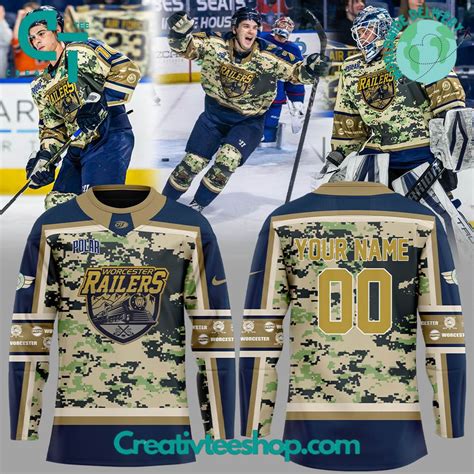 Worcester Railers Military Specialty Uniform Personalized Hockey Jersey Creativteeshop