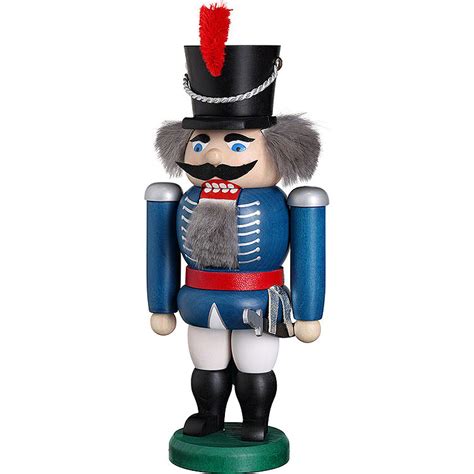 Nutcracker Hussar Blue 20 Cm8in By Seiffener Volkskunst