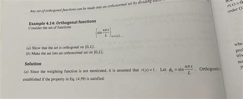 Solved Show That The Set Of Functions Is Orthogonal On The Chegg