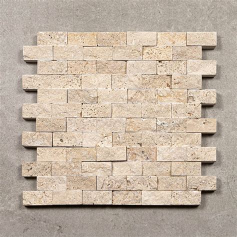 Gold Split Face Travertine Wall Tile Classic Travertine 5 X 10cm Split