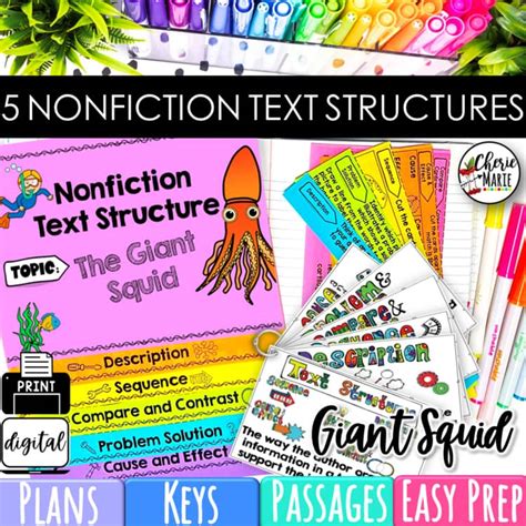 Nonfiction Text Structure Worksheets Text Structure Activities Passages