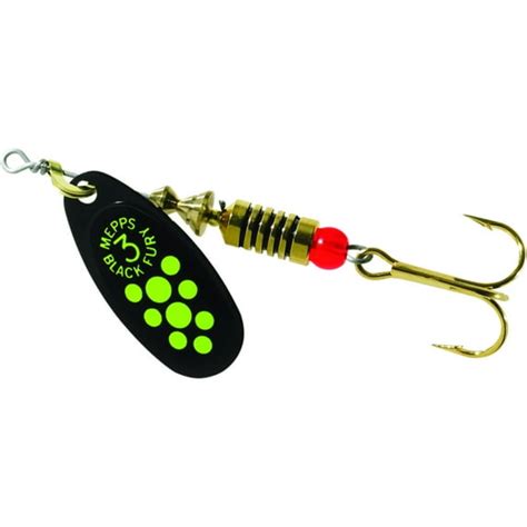 Mepps Black Fury In Line Spinner 14 Oz Plain Treble Hook Black With