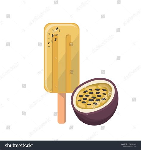 Cartoon Comic Vector Passion Fruit Popsicle Stock Vector Royalty Free