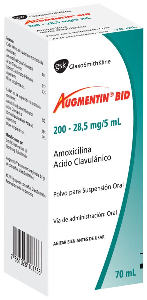 Augmentin Bid 200 Mg 70 Ml Suspension Carol Tienda Online