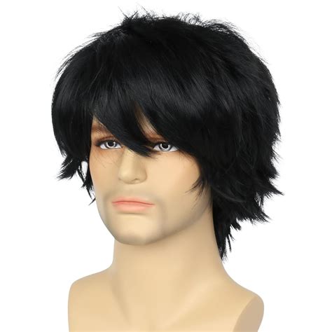 Miss U Hair Mens Black Emo Cosplay Wig Short Black Man Wig