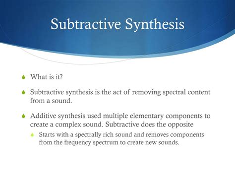 Ppt Subtractive Synthesis And Filters Powerpoint Presentation Free