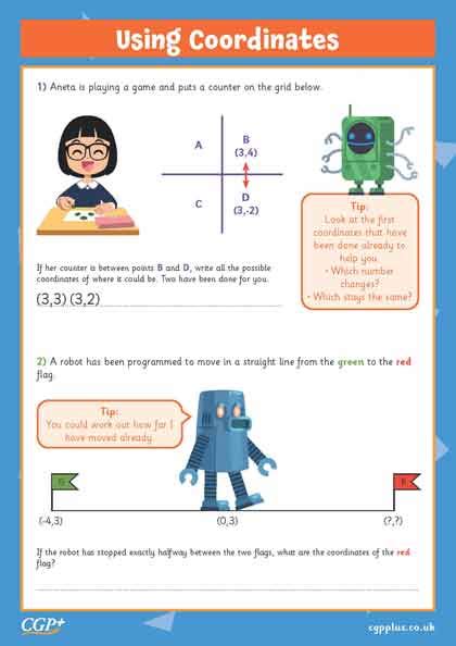 Using Coordinates Challenge Foundation Year 6 Cgp Plus
