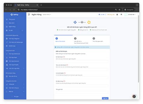 Hướng Dẫn Kết Nối Ngân Hàng Bidv Cá Nhân Sepay