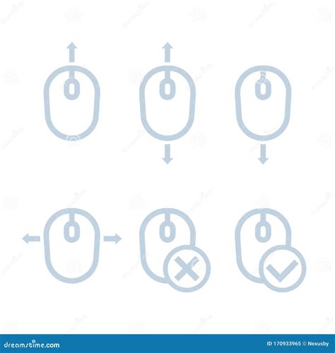 Scroll Up Down With Mouse Vector Icons Set Stock Vector Illustration Of Pictogram Side
