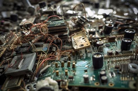 Close Up Of Electronic Components Ready For Recycling And Reuse Stock Illustration