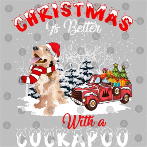 Cockapoo Dog Christmas Is Better Dog Light Tree Xmas Coasters Sold By