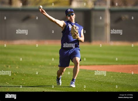 Los Angeles Dodgers Second Baseman Hyeseong Kim Works Out During A