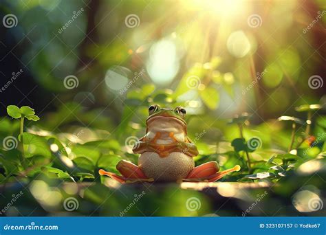 A Frog Is Sitting On A White Background Isolated Illustration With