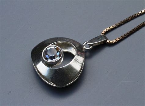 Scandinavian Modernist Design Hc Østrem Norway Silver Pendant