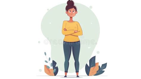 A Cartoon Woman Standing With Her Arms Crossed Ai Stock Illustration