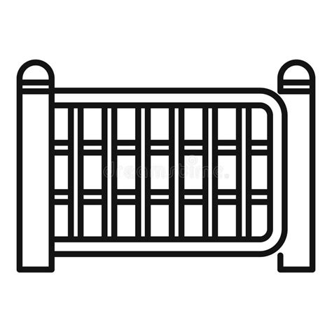 Building Entrance Is Guarded By Modern Metal Fence Gate Stock Vector Illustration Of Design