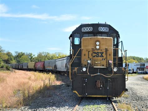 Csx Sd40 2 With Freight Consist Awaiting Orders To Proceed At Hudson