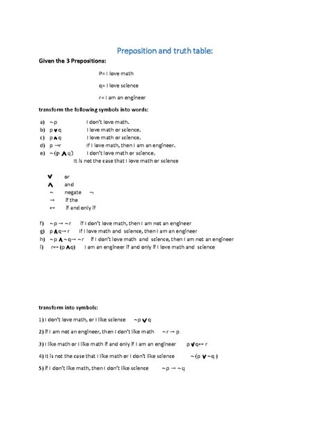 Tuturial Session 1 Tutorial Session 1 Preposition And Truth Table