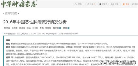 国家癌症中心发布新版2023年中国癌症地图这些地区的人应该知道日常生活中如何防癌 无癌家园