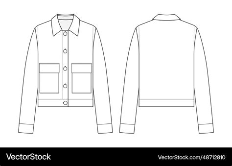 Jacket With Patch Pockets Royalty Free Vector Image