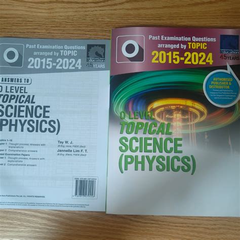 O Level Topical Physics Combined Science Tys 2024 Hobbies And Toys Books And Magazines Assessment