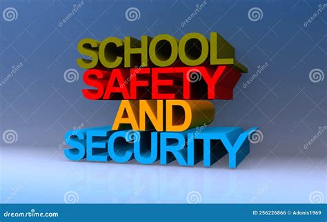 School Safety And Security On Blue Stock Illustration Illustration Of