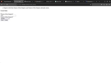 form validation object already exist error does not shown in modal