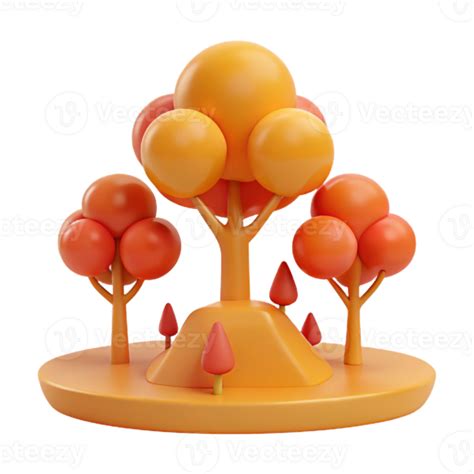 3d Cartoon Illustration Of A Small Forest 52555378 Png