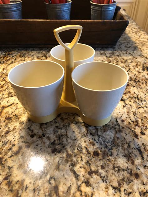 Tupperware Condiment Server 3 Bowl Caddy Etsy